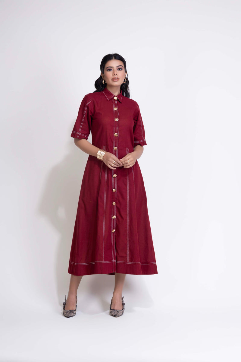Sienna Shell Dress (Cherry) – Upbeat Label